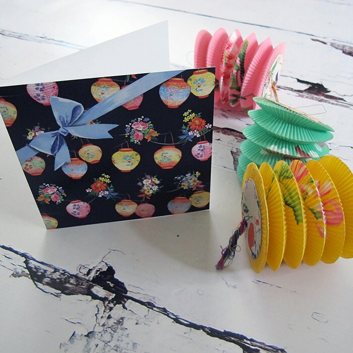 5 Sheets of Black Lanterns Wrapping Paper | Etsy