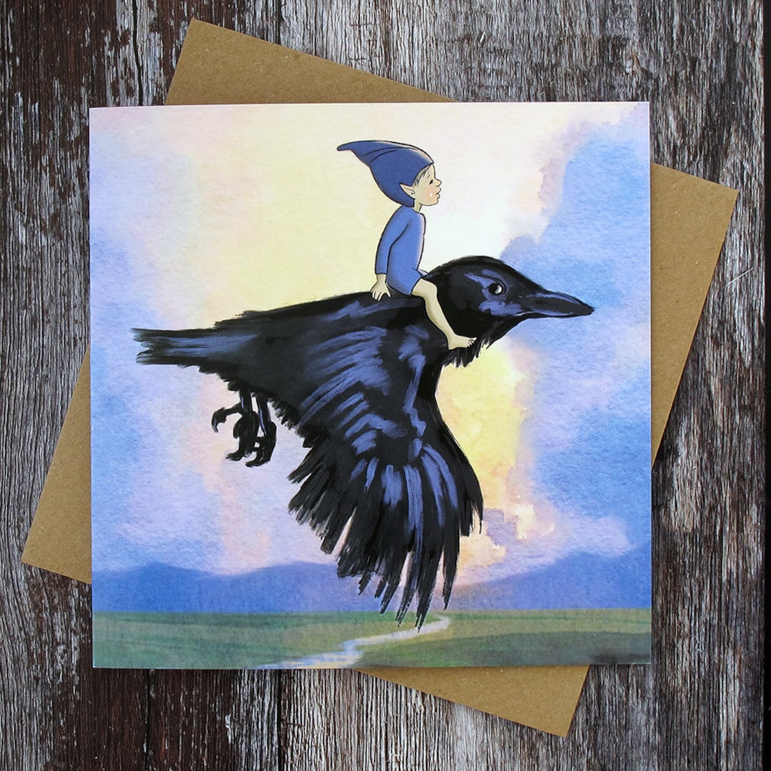 Crow and Pixie Card - Etsy