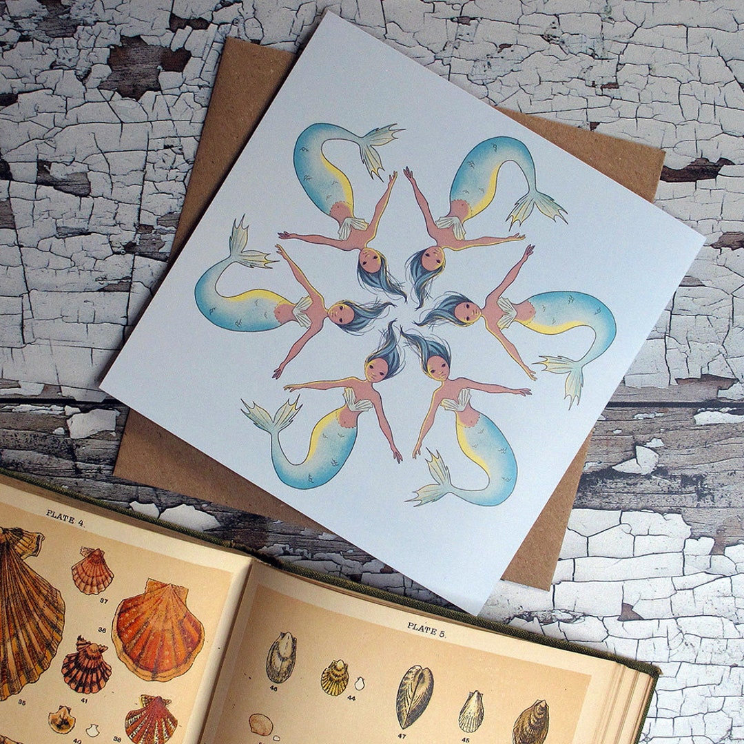 Synchronised Mermaid Card - Etsy
