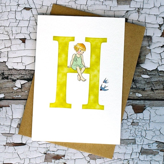 Letter H ABC Card | Etsy