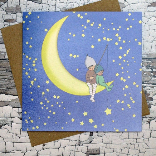 Paper Moon Card - Etsy