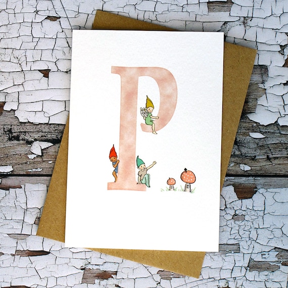 Letter P ABC Card | Etsy