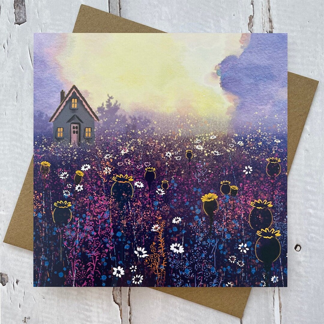 Seeds and Sunset Square Card - Etsy
