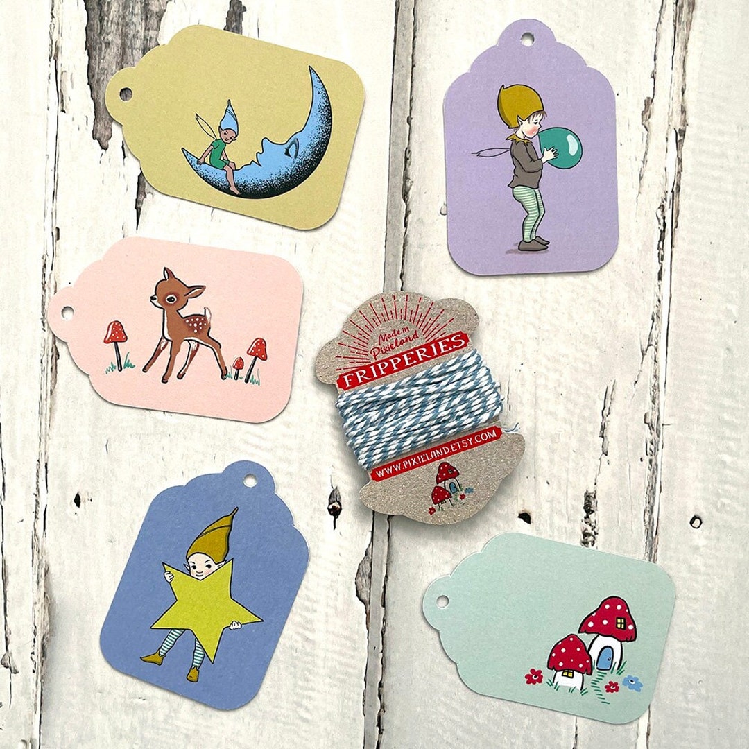 5 Die Cut Gift Tags and Twine - Etsy
