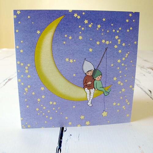 Paper Moon Card | Etsy
