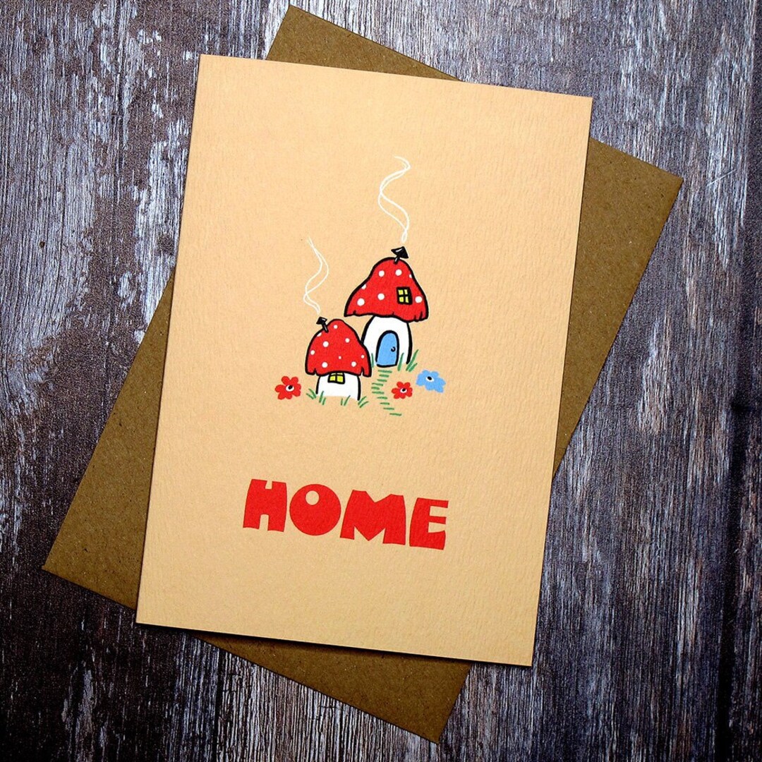 Home Toadstool Card - Etsy