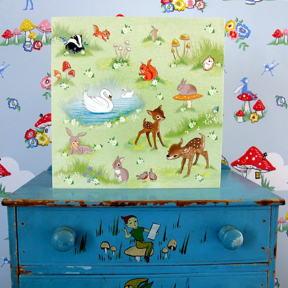 Forest Friends card | Etsy