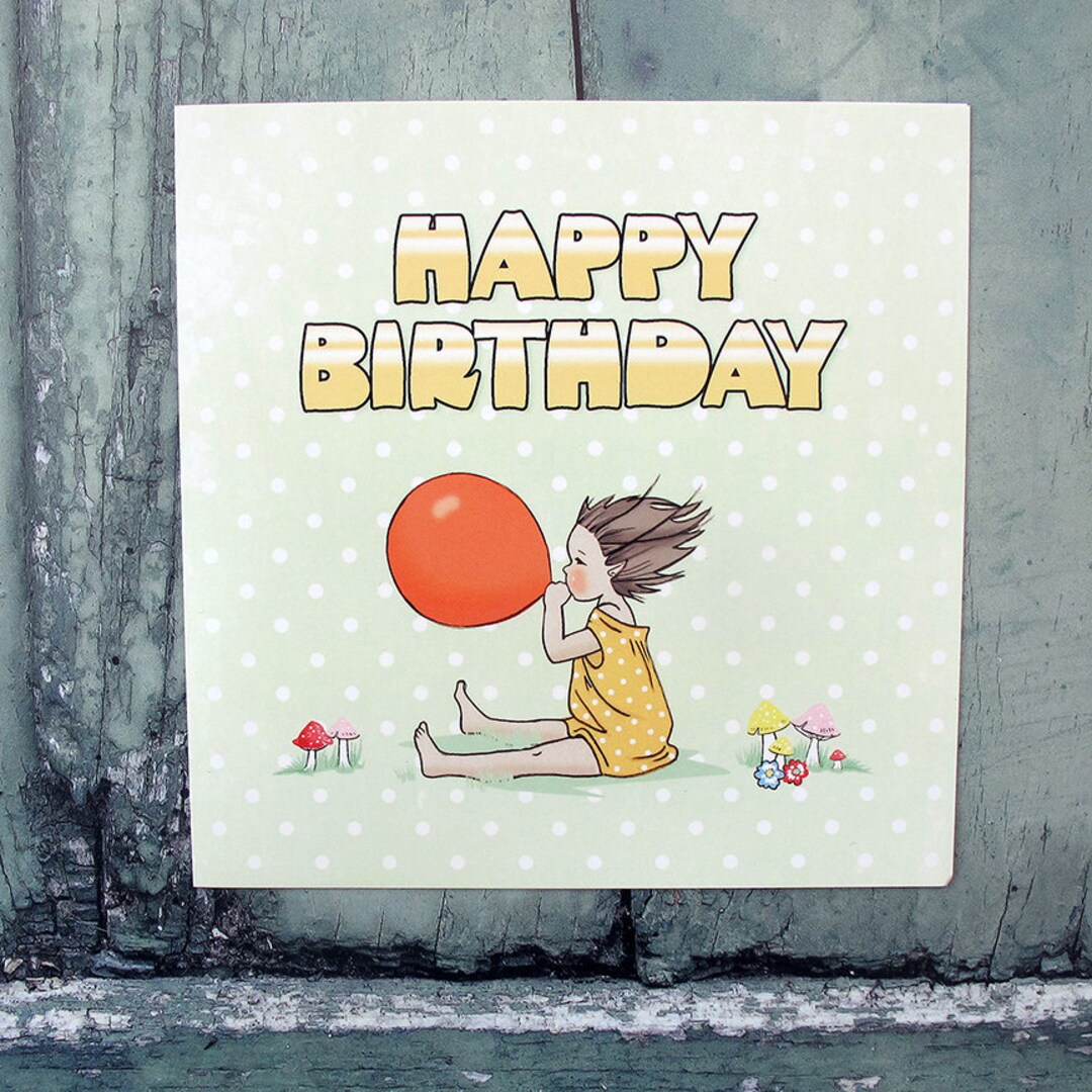 Balloon Pixie Birthday Card - Etsy