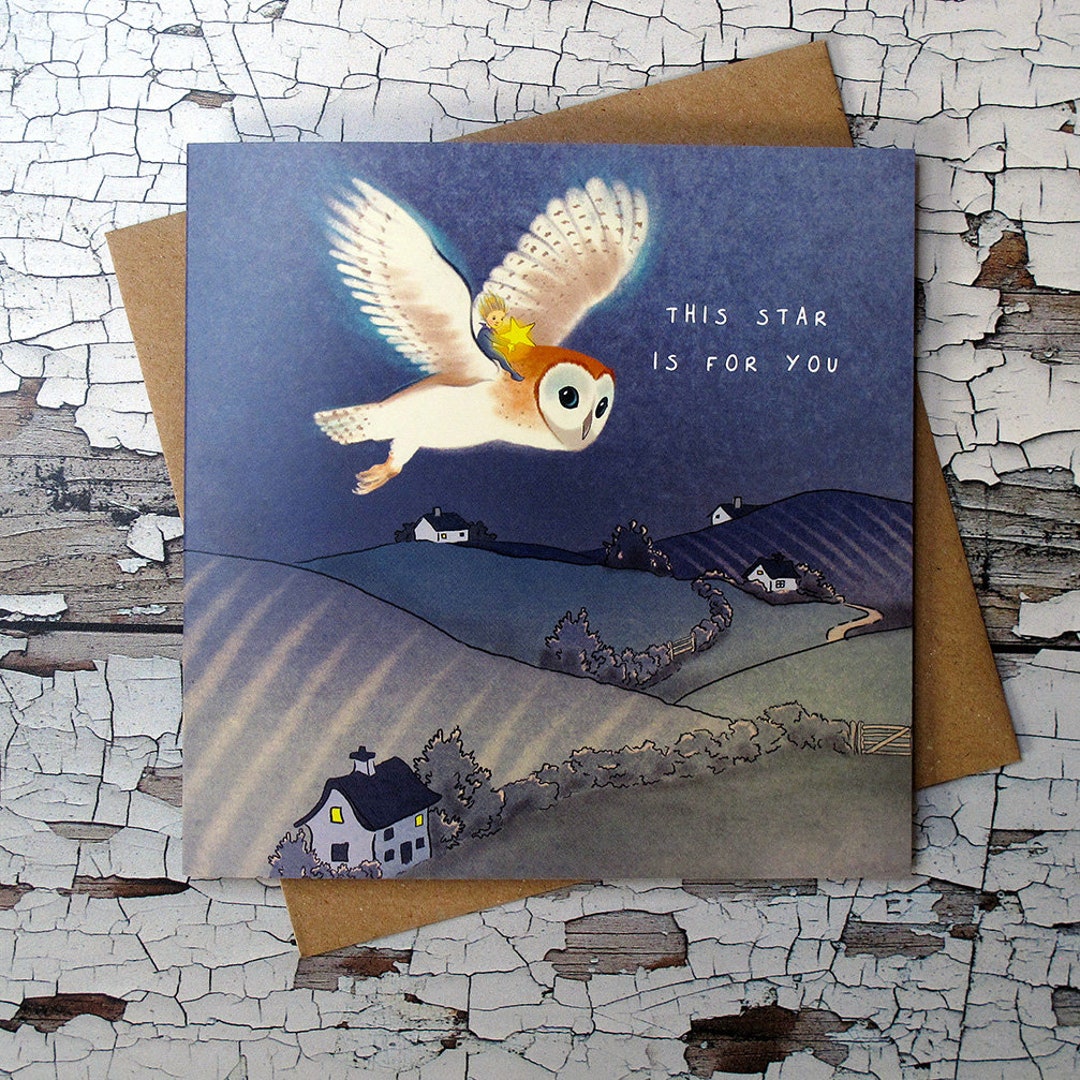 Owl and Pixie Card - Etsy UK