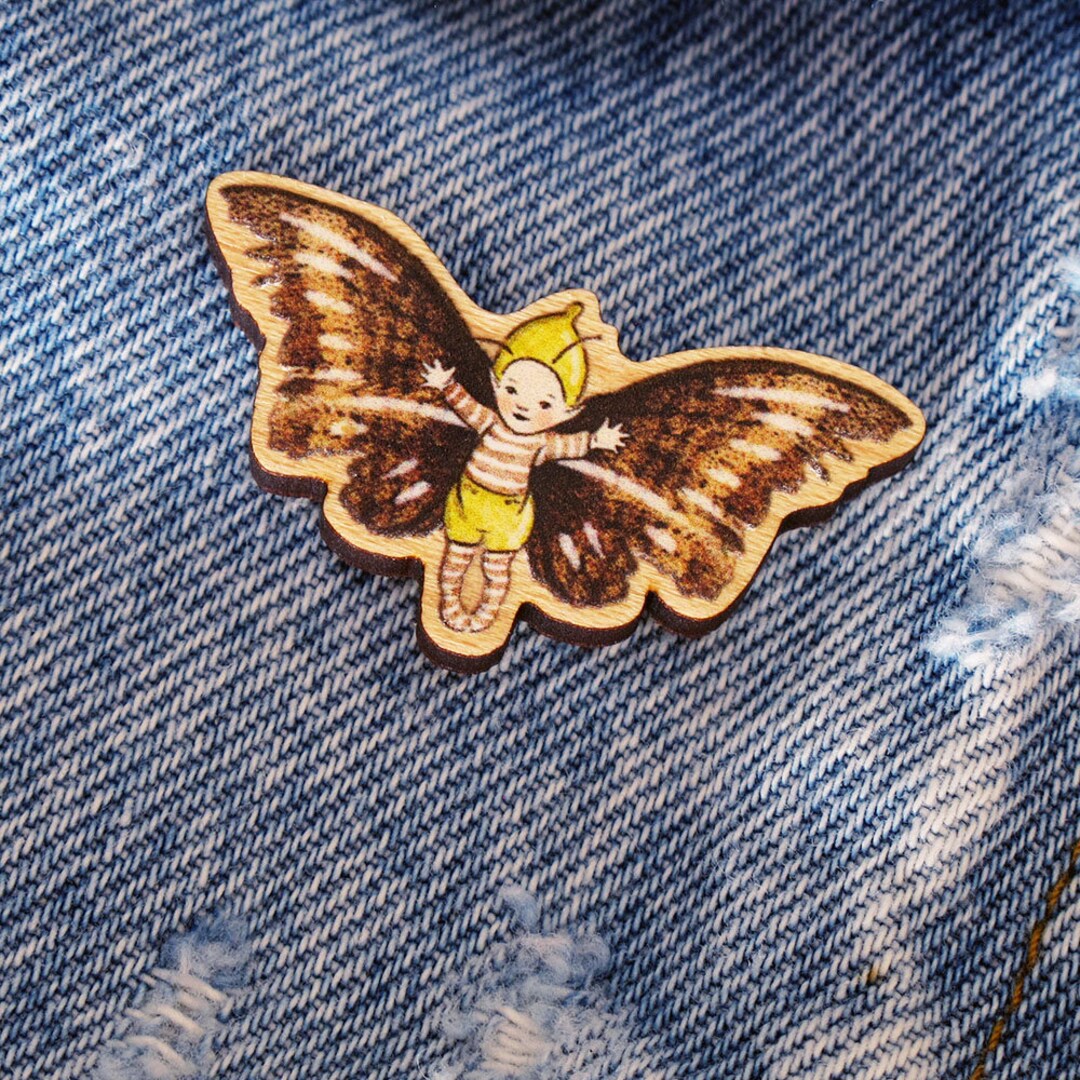 Happy Moth Pin - Etsy