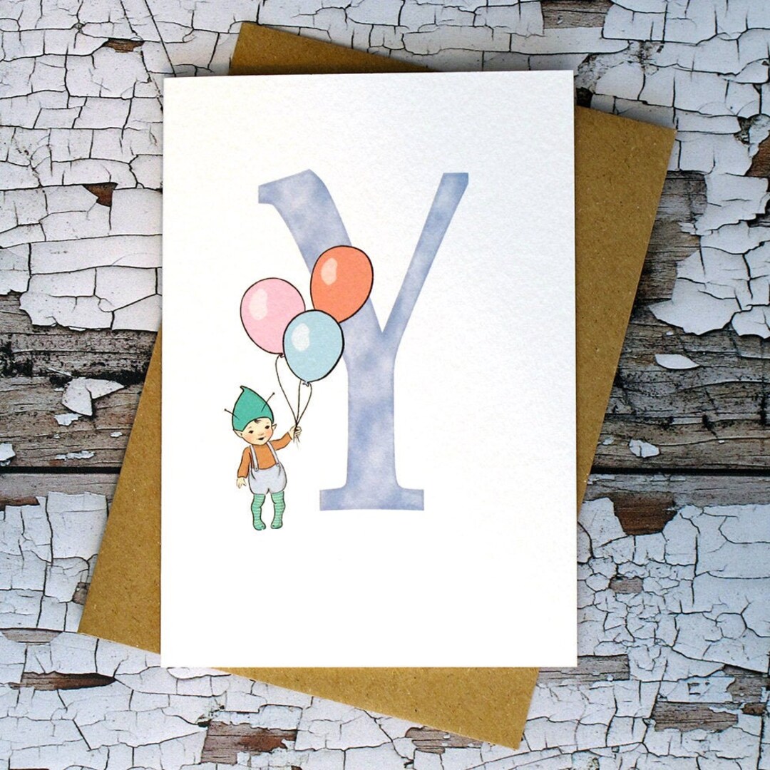 Letter Y ABC Card - Etsy