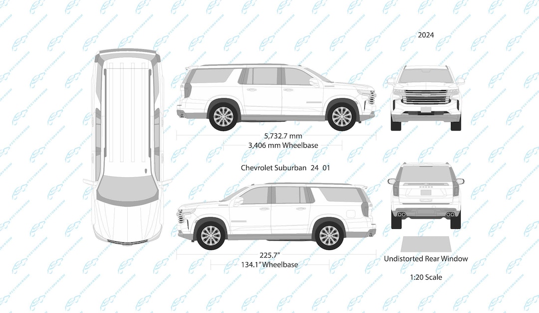 Chevrolet Suburban 2024 Vehicle Template .ai, .eps, Cdr - Etsy
