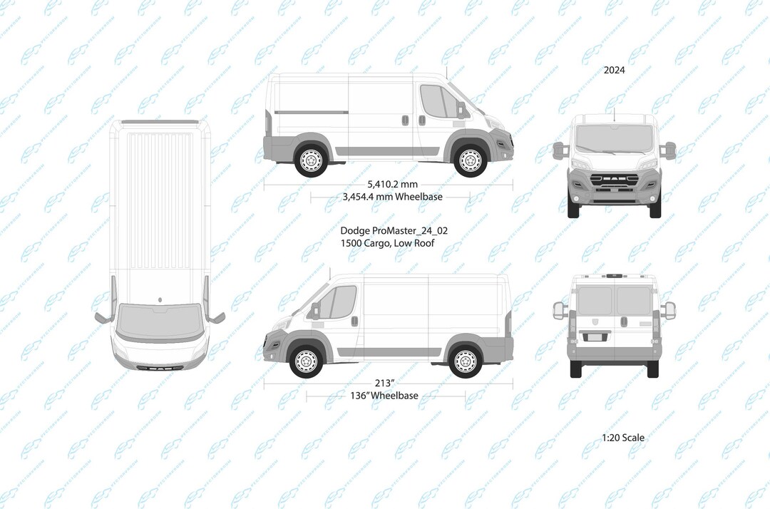 Dodge Promaster 2024 Vehicle Template .ai, .eps, Cdr - Etsy