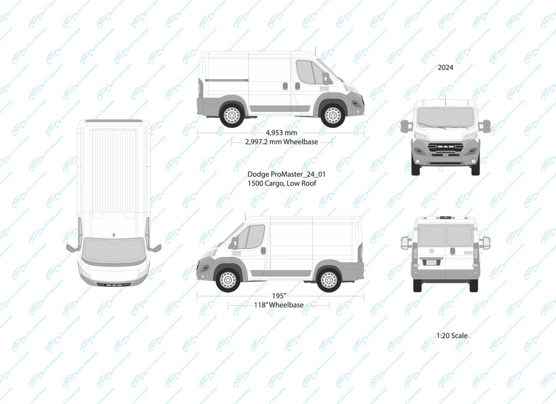 Dodge Promaster 2024 Vehicle Template .ai, .eps, Cdr - Etsy