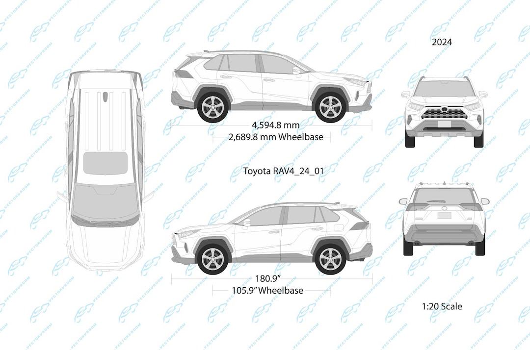 Toyota RAV4 2024 Vehicle Template .ai, .eps, Cdr - Etsy