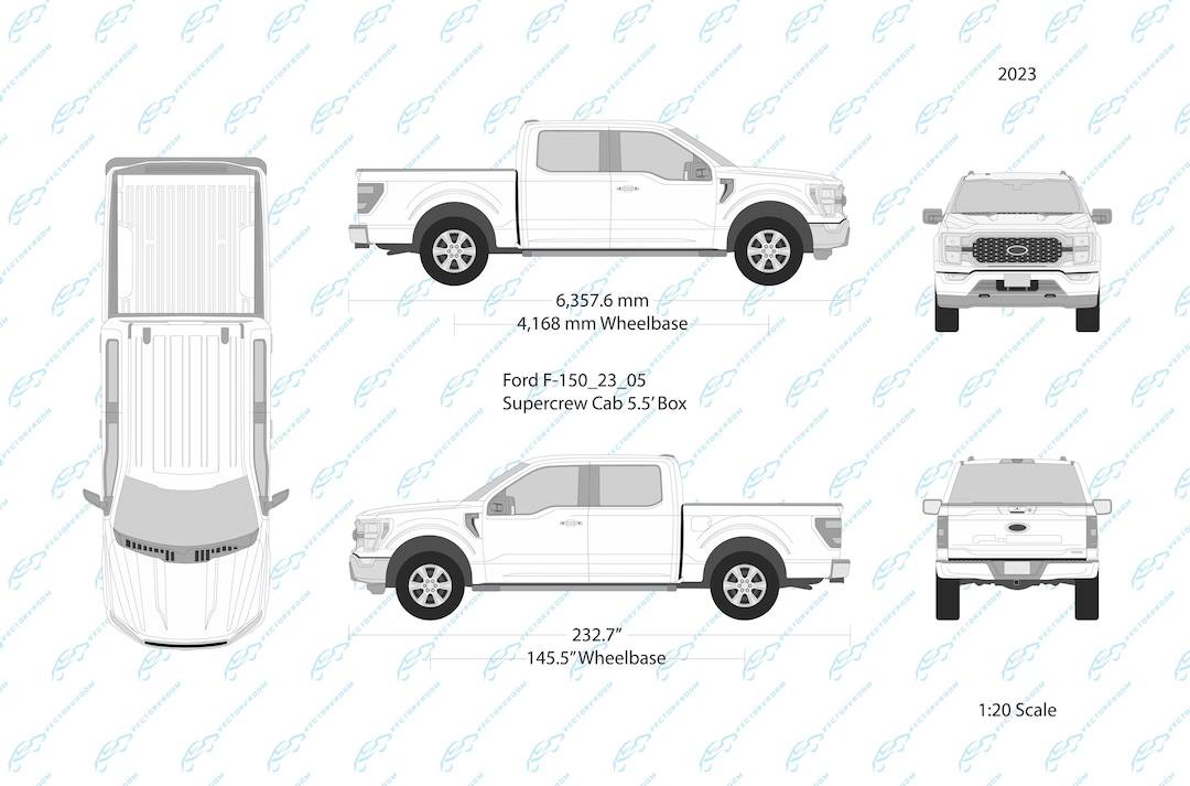 Ford F-150 2023 Vehicle Outline .ai, .eps, .svg - Etsy