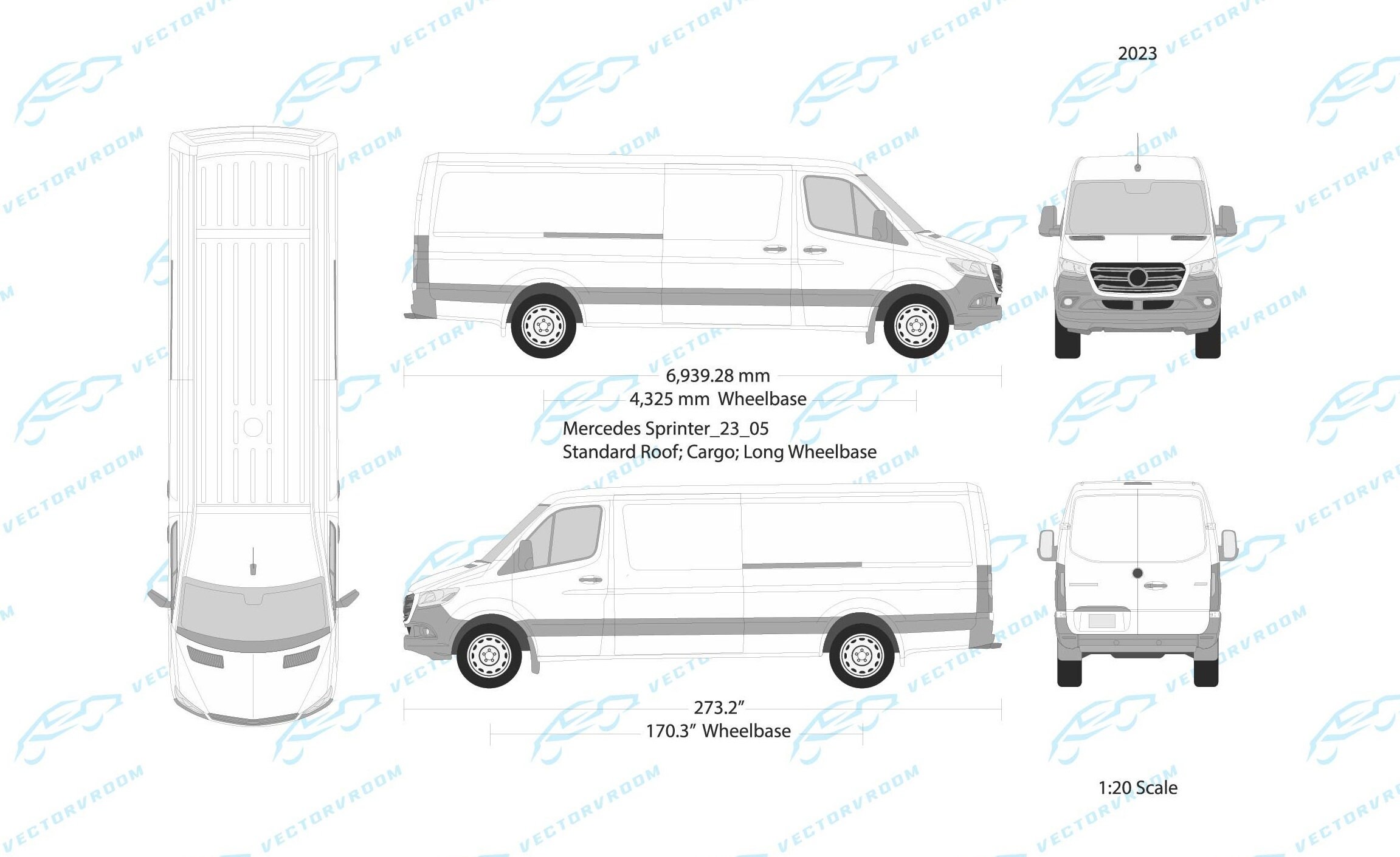 Mercedes Sprinter 2023 Vehicle Template .ai, .eps, Cdr - Etsy