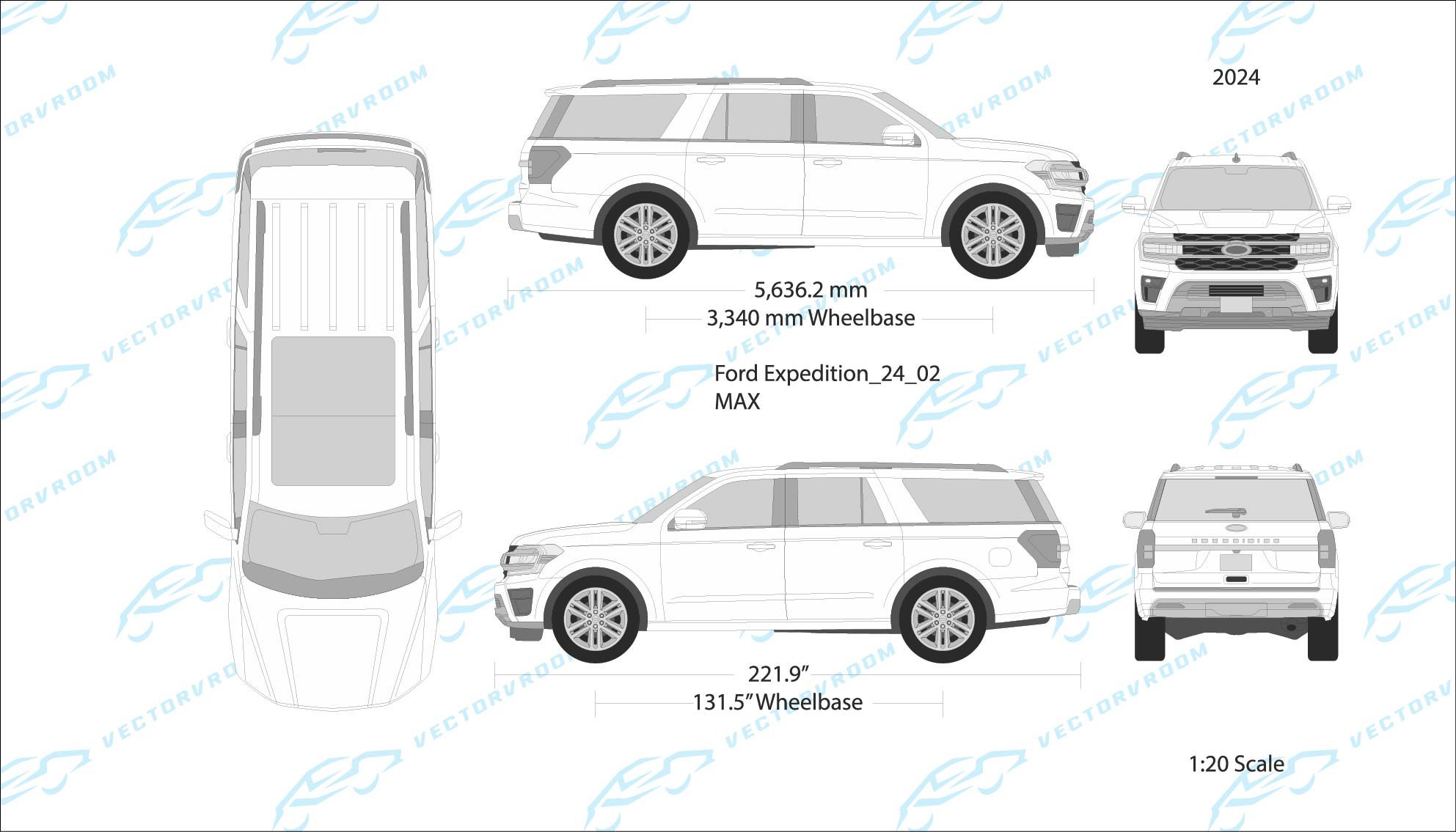 Ford Expedition 2024 Vehicle Template .ai, .eps, .cdr - Etsy