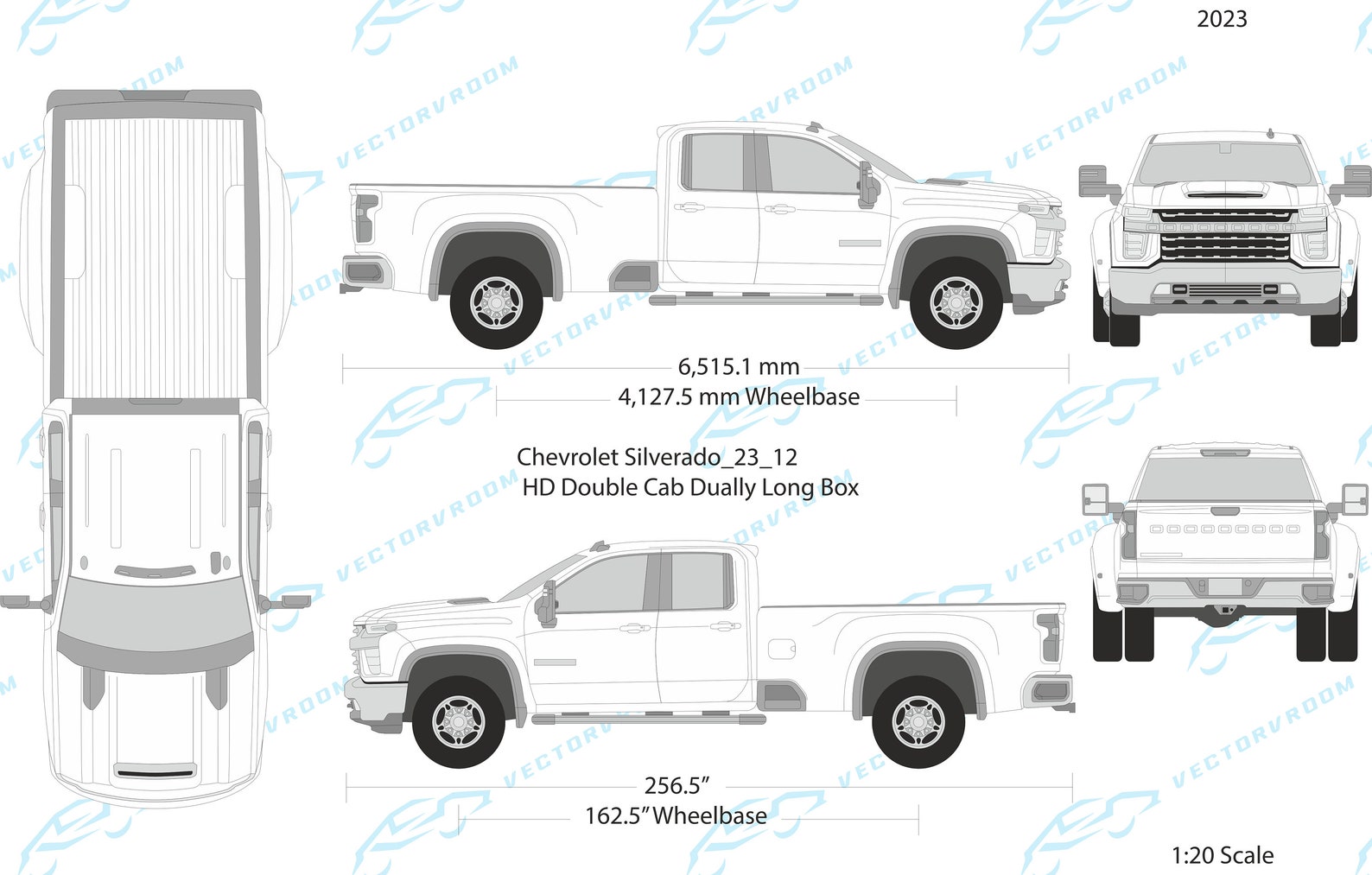 Chevrolet Silverado 2023 Vehicle Template .ai, .eps, .svg - Etsy
