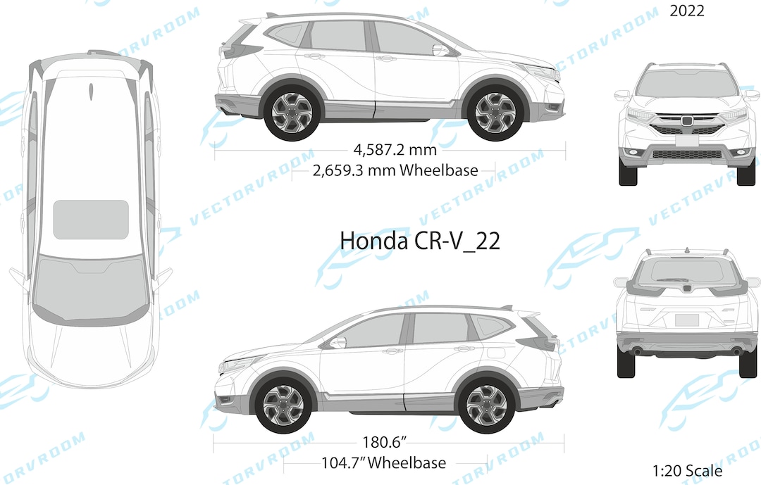 Honda Cr-v 2022 Vehicle Template .ai, .eps, .svg - Etsy