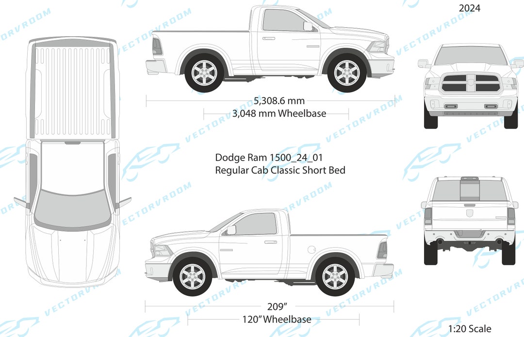 Dodge Ram 2024 Vehicle Template .ai, .eps, .svg - Etsy