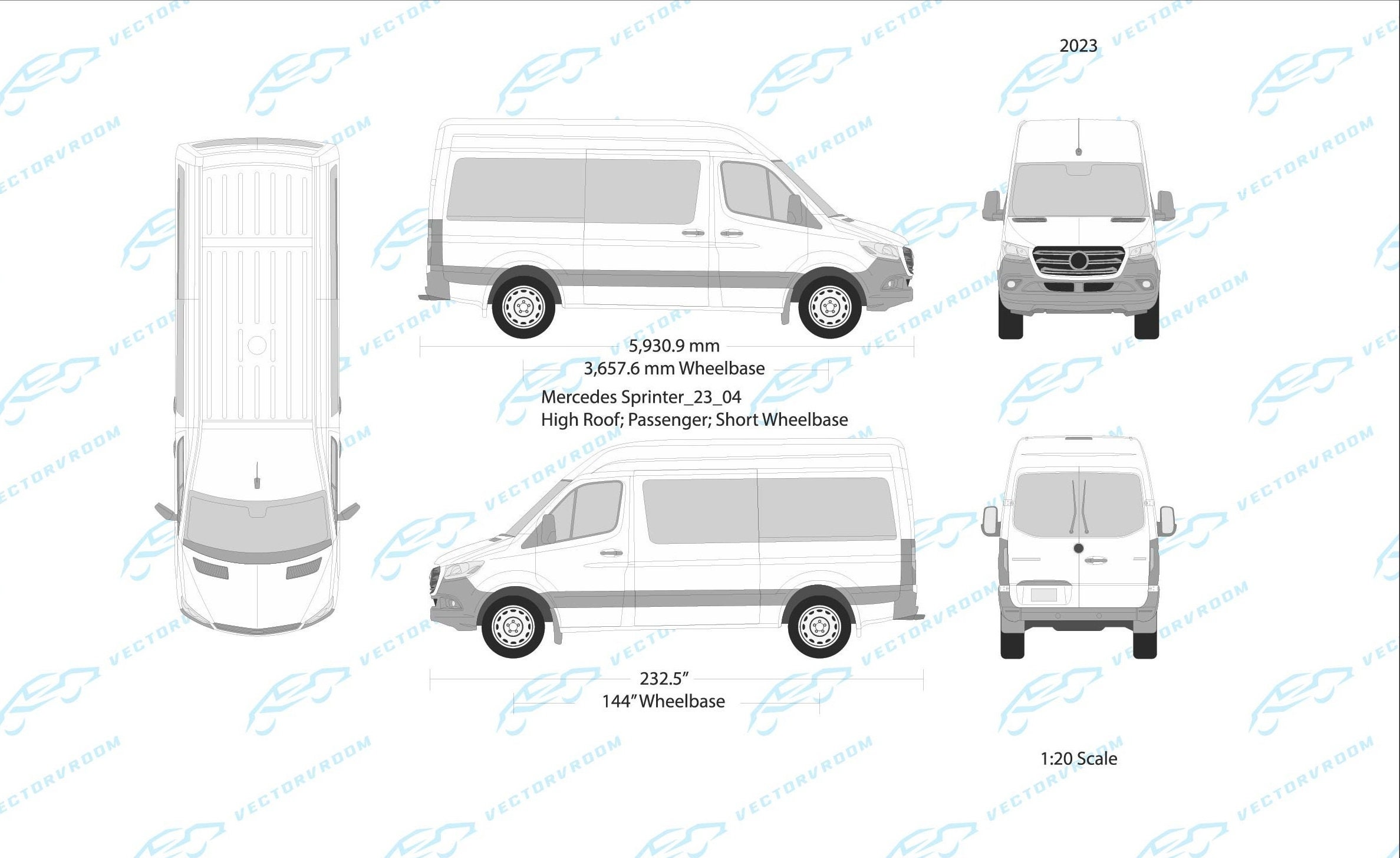 Mercedes Sprinter 2023 Vehicle Template .ai, .eps, Cdr - Etsy