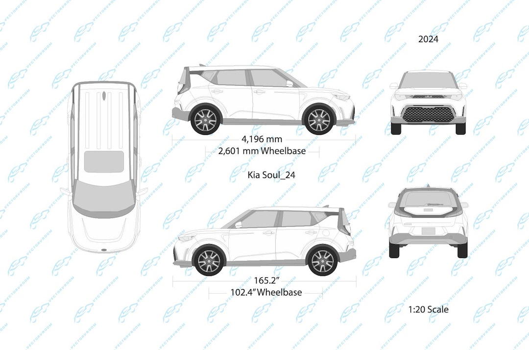 Kia Soul 2024 Vehicle Template .ai, .eps, Cdr - Etsy