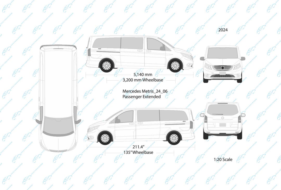 Mercedes Metris 2024 Vehicle Template .ai, .eps, Cdr - Etsy