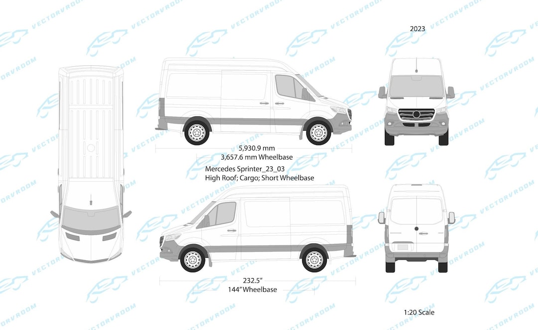 Mercedes Sprinter 2023 Vehicle Template .ai, .eps, Cdr - Etsy
