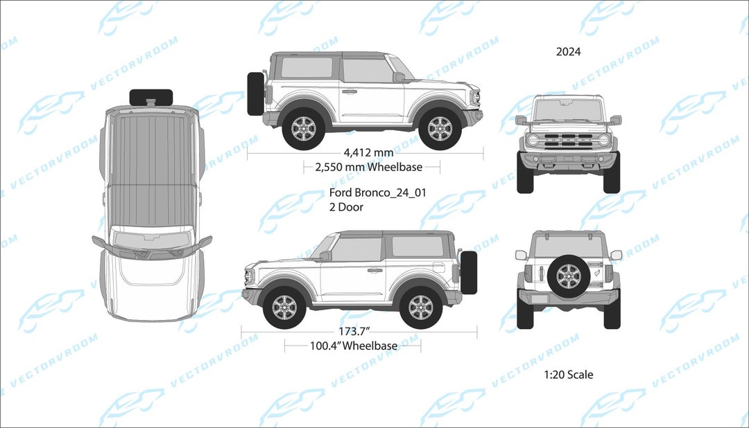 Ford Bronco 2024 Vehicle Template .ai, .eps, Cdr - Etsy UK