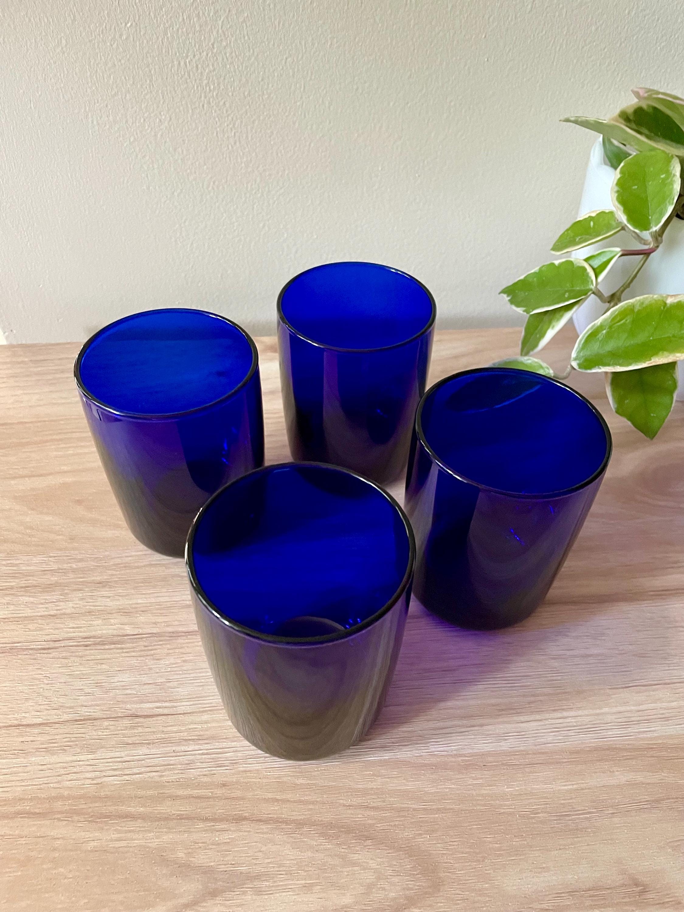 Set of 4 Vintage Libbey Cobalt Blue Metropolitan Juice Glasses, Round ...
