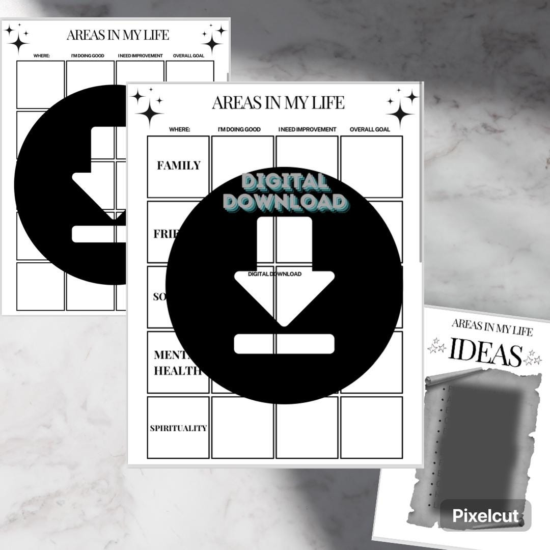 Goals, Areas in Life, Goal Setting, Dig Deeper, Worksheets, Counseling ...