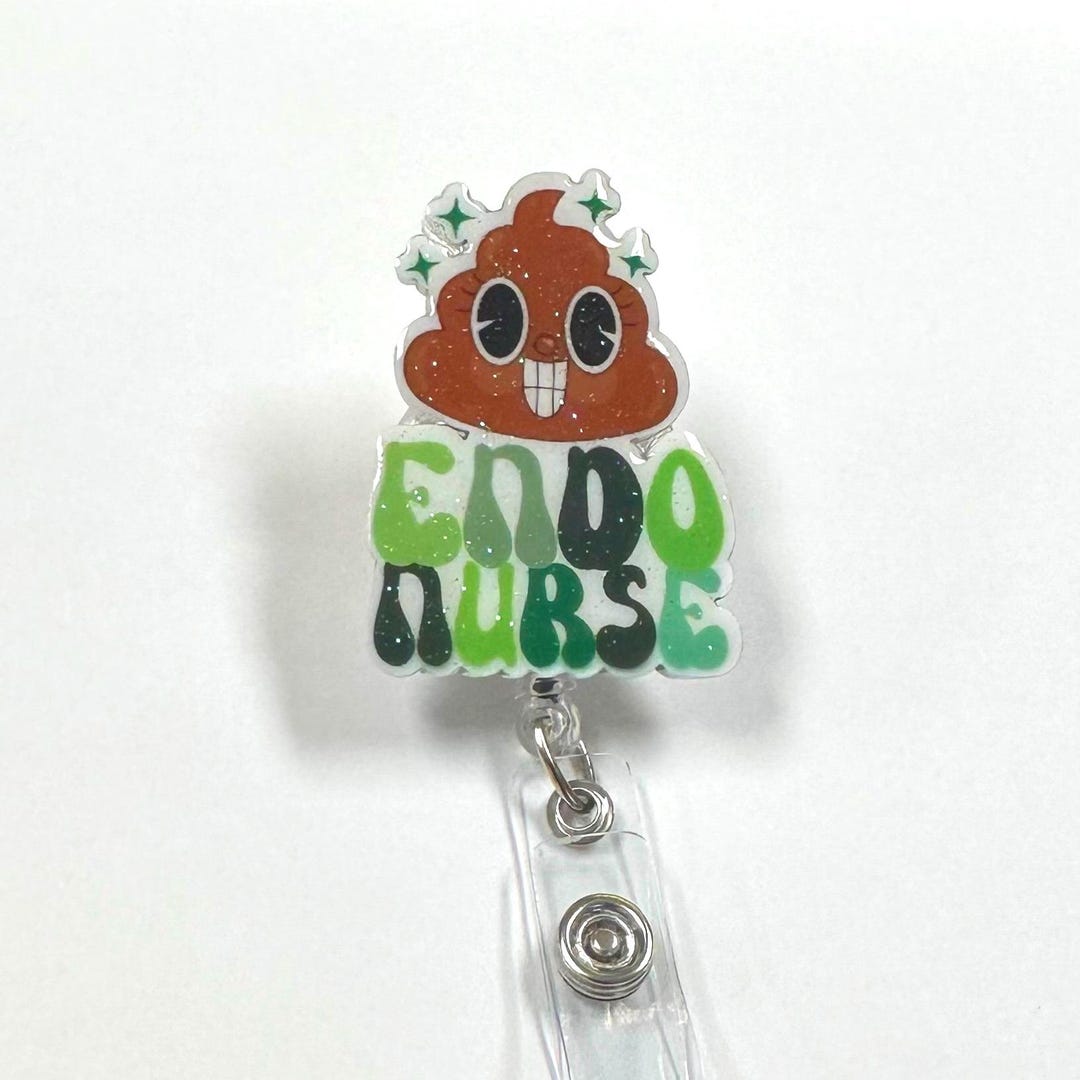 Endoscopy Nurse Badge Reel, Poop Emoji Badge Reel, Gastroenterology RN ...