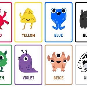 Color Learning Flashcards, PRINTABLE FILE - Etsy
