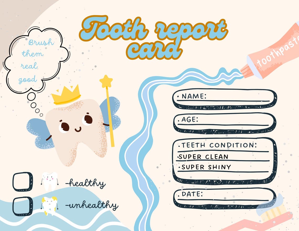 INSTANT EDITABLE Tooth Fairy Report Printable| First Tooth Lost ...