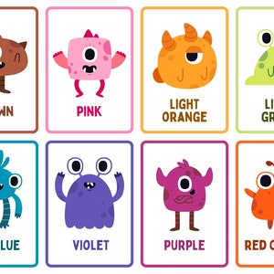 Color Learning Flashcards, PRINTABLE FILE - Etsy