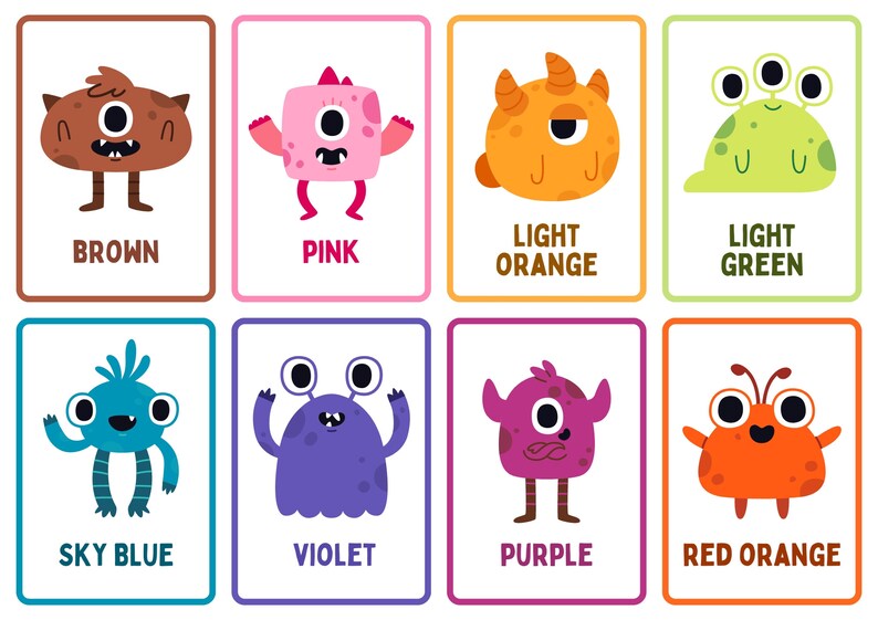 Color Learning Flashcards, PRINTABLE FILE - Etsy