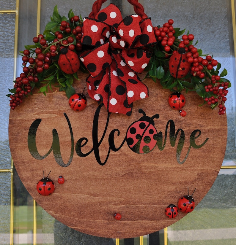 Whimsical Ladybug Wooden Door Hanger for Summer Home Decor and Gifts - Etsy