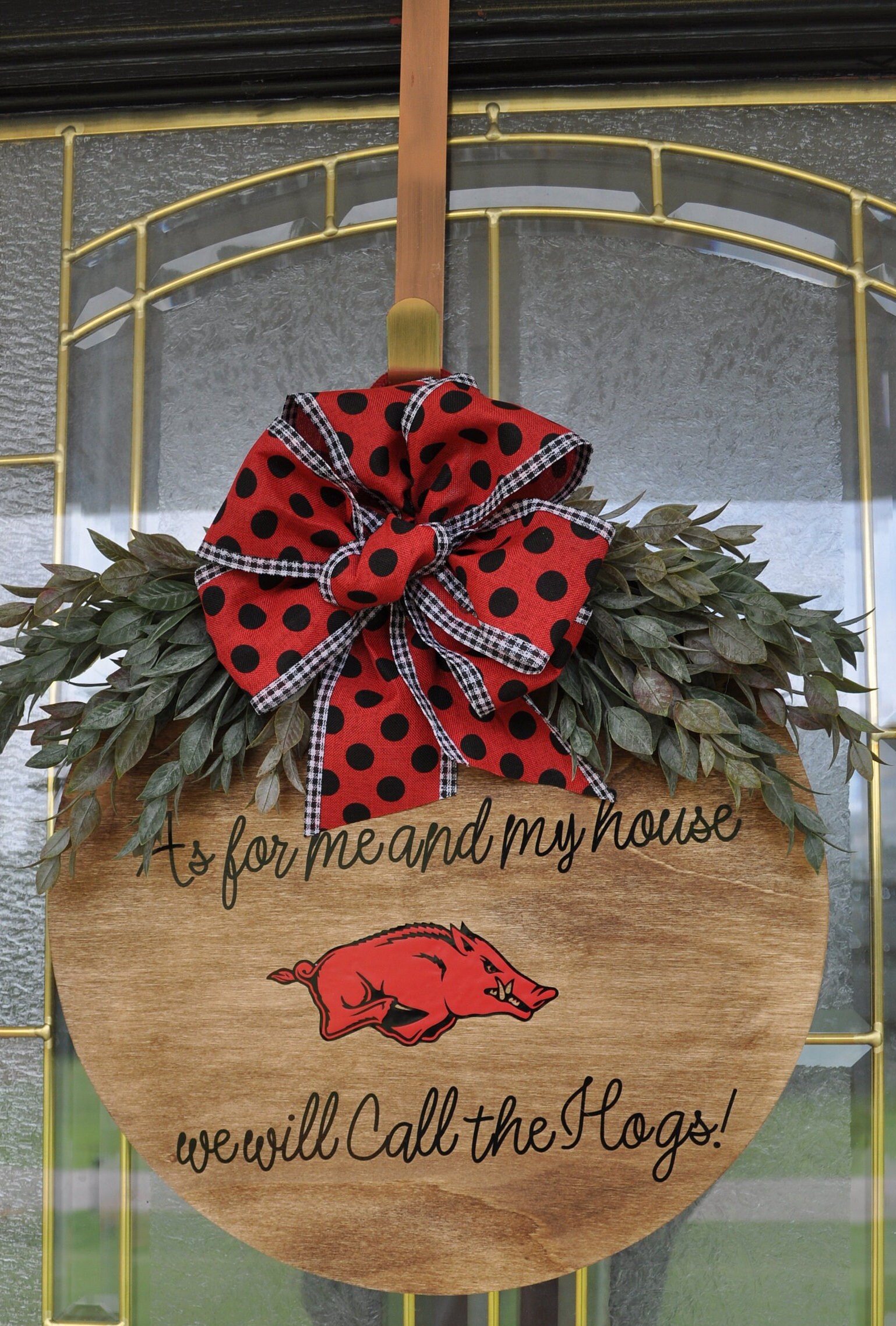 University of Arkansas Razorback Wreath With Red White Black Bow for ...