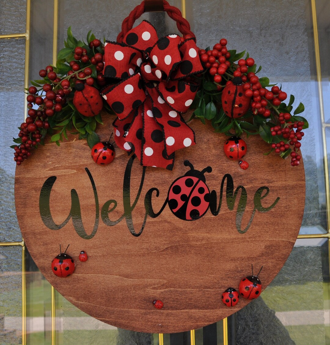 Ladybug Front Door Sign - Etsy
