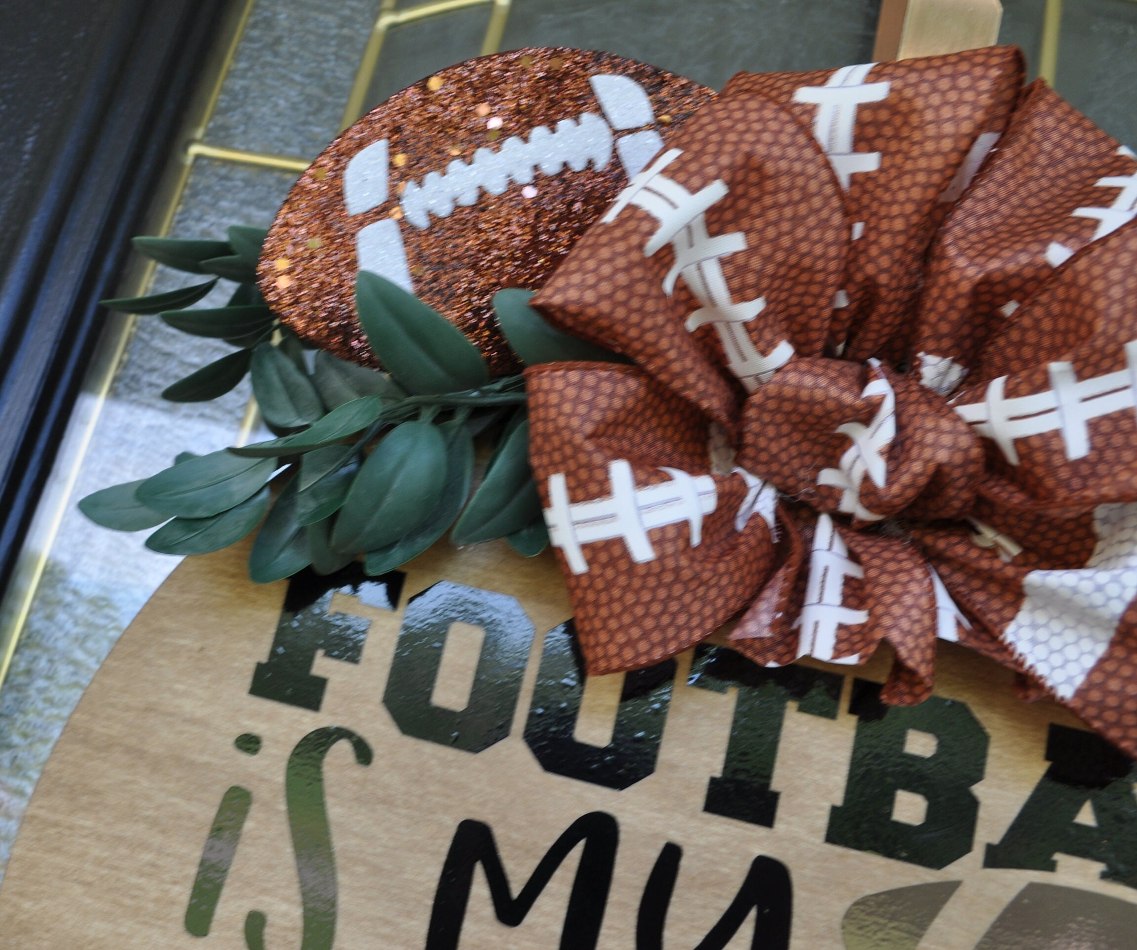 Handmade Football Season Front Door Wreath in Brown and Black - Etsy