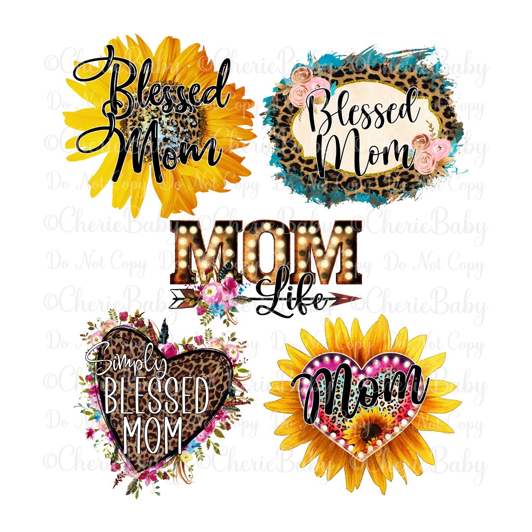 Bundle Mom Sublimation Designs, 5 Digital Downloads, Five Printable ...