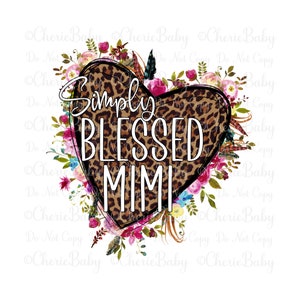 Simply Blessed Mimi Sublimation Design, Printable Png, Digital Download ...