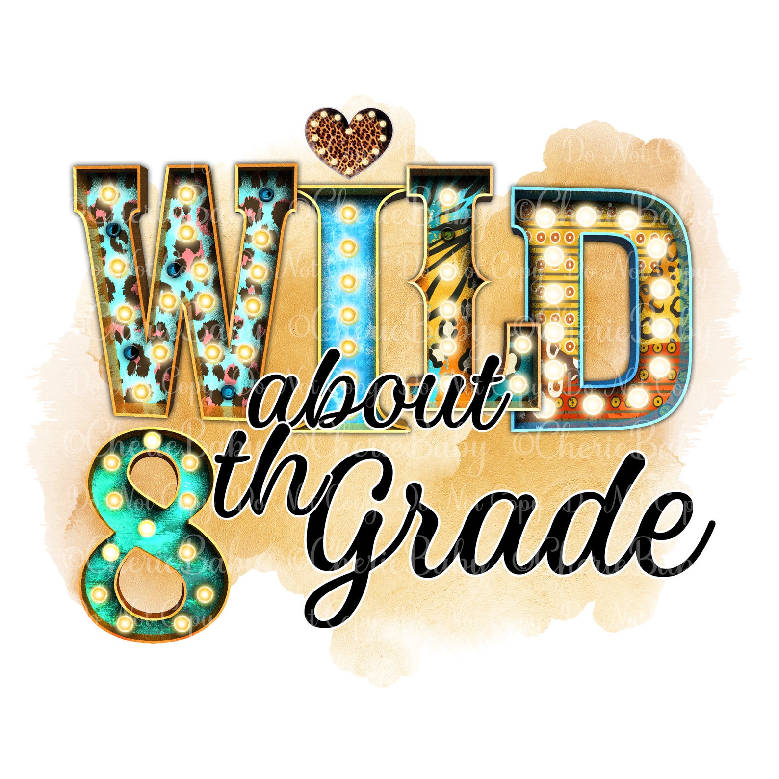 Wild about 8th grade Sublimation Design Printable PNG | Etsy