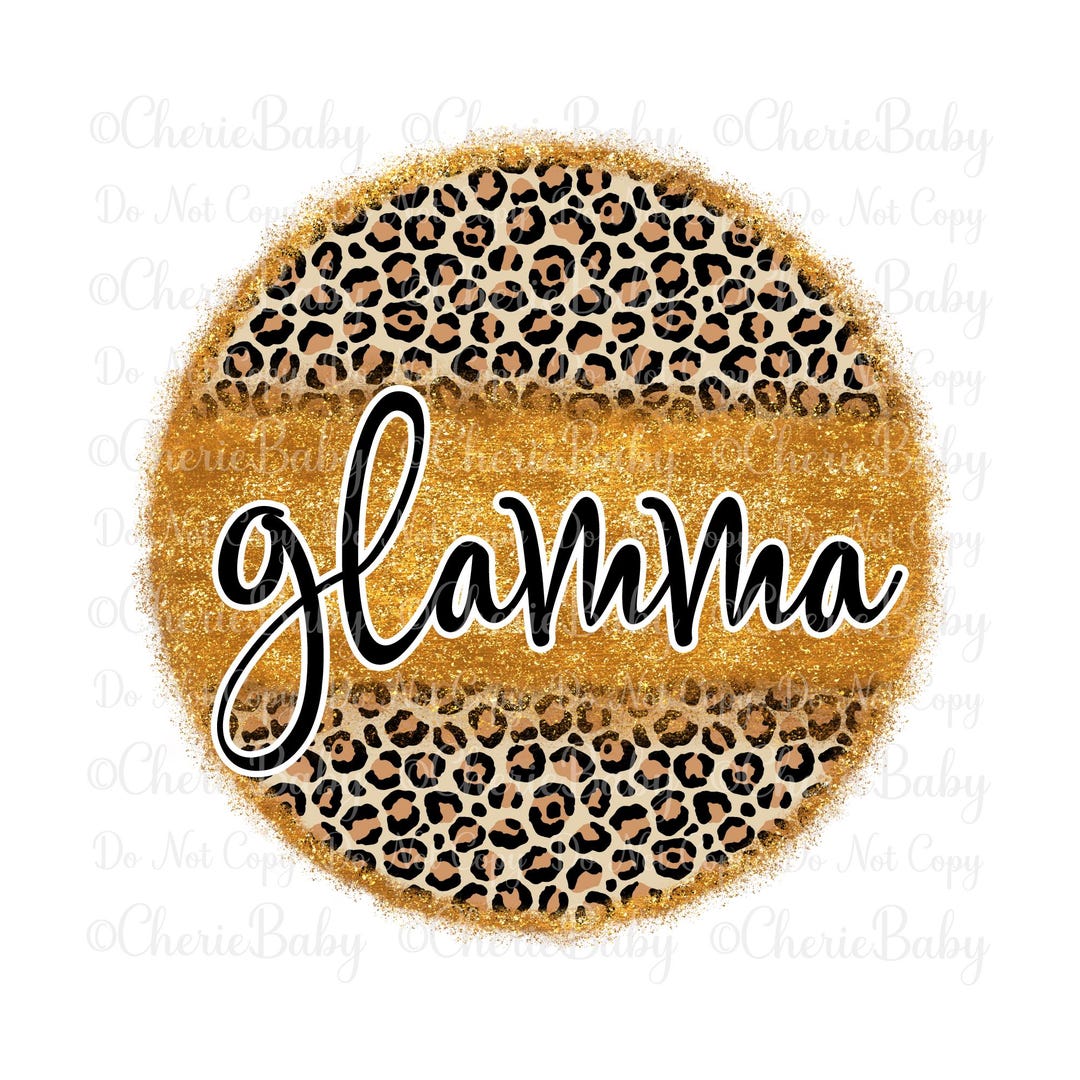Glamma Png, Sublimation and DTF Digital Download, Round Leopard Print ...
