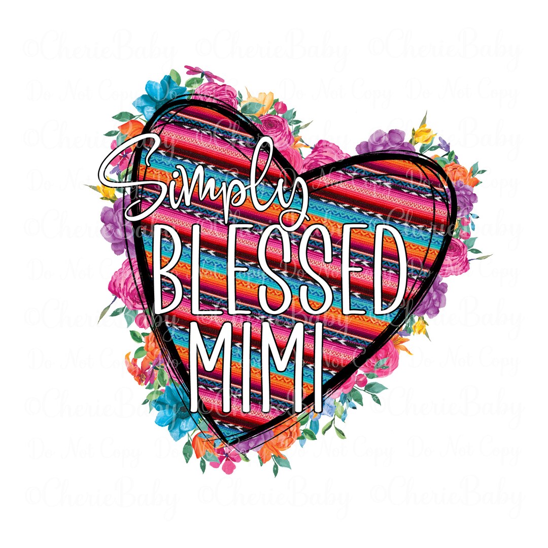 Simply Blessed Mimi Sublimation Design, Printable DTF Digital Download ...