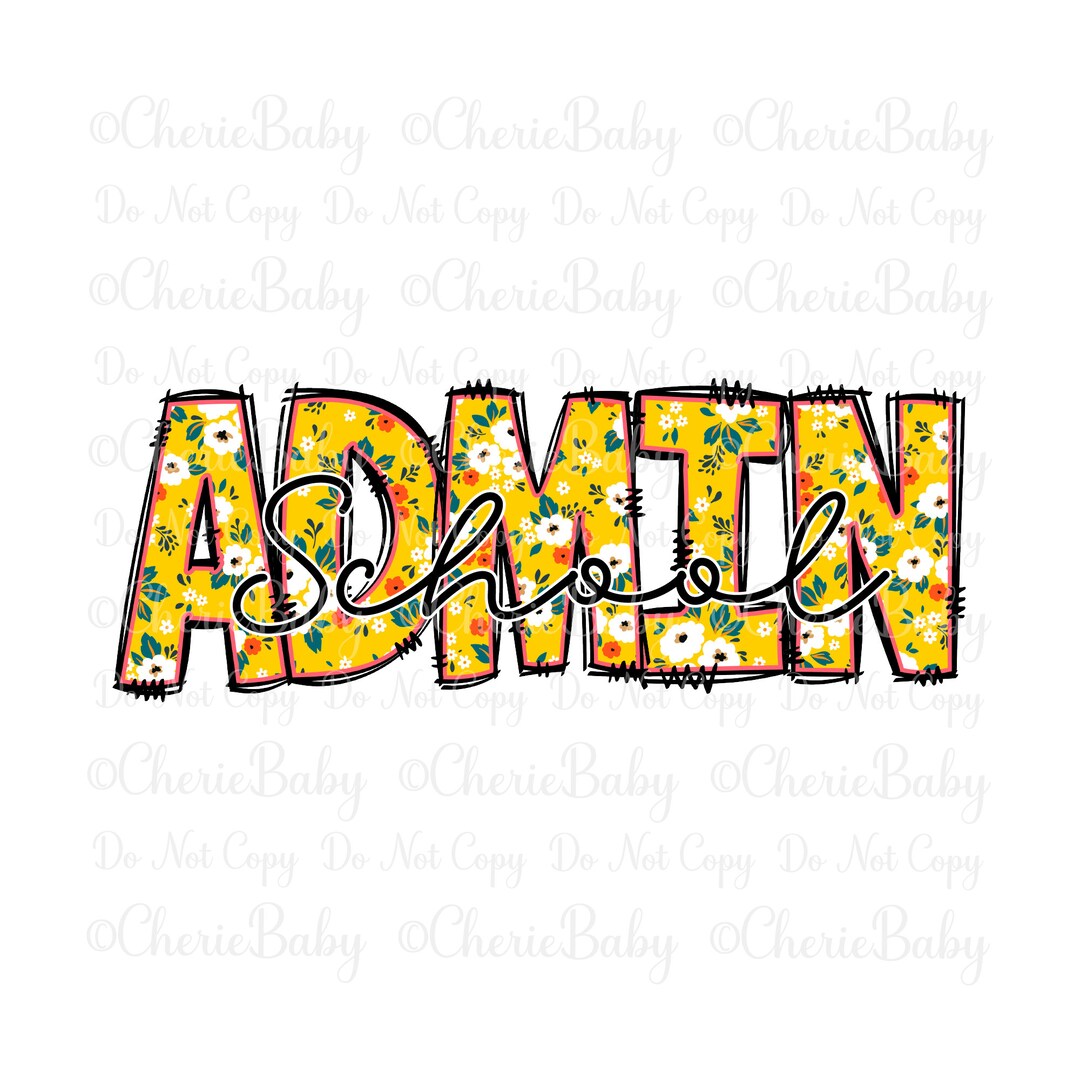 School Admin Sublimation Design Printable Png Digital Download ...