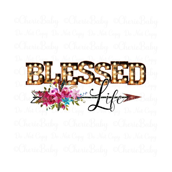Blessed Life Sublimation Design Printable Png Digital | Etsy