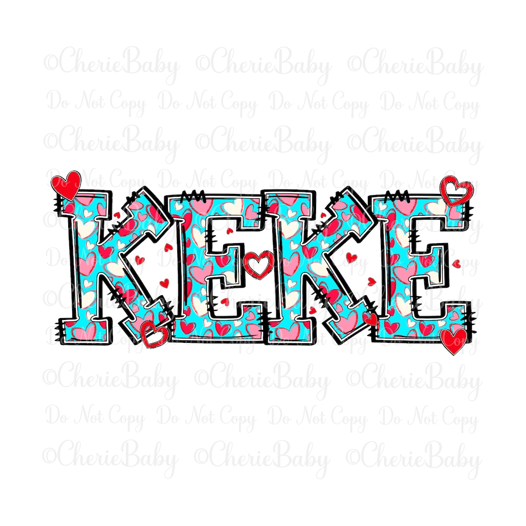 Keke Sublimation Design, Printable Png, DTF Digital Download, Hearts ...