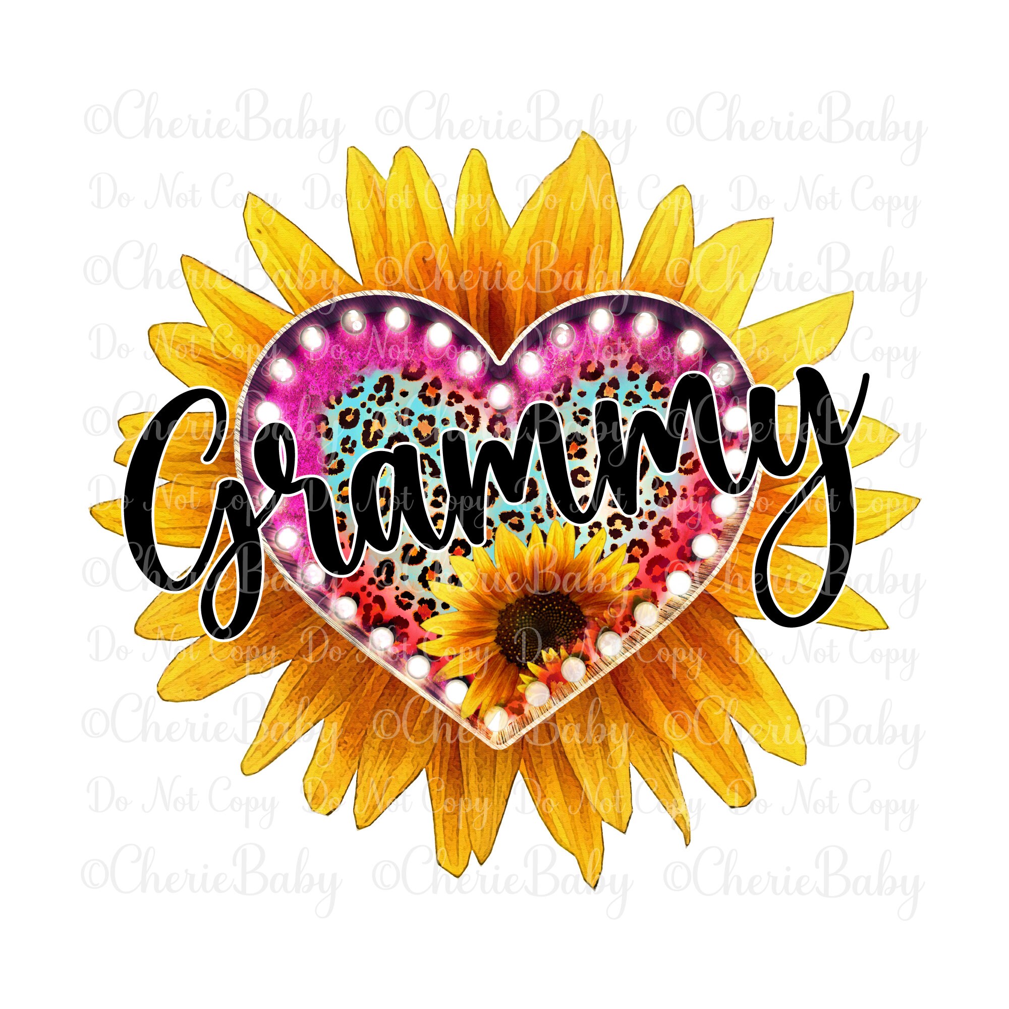 Grammy Sublimation Design Printable PNG Digital Download Sunflower ...